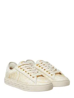 Versace Barocco Jacquard Greca Low Top Sneakers - Washed Gold/off White