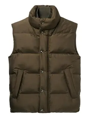 Loro Piana Lucio Quilted Storm System® Silk Gilet - Green