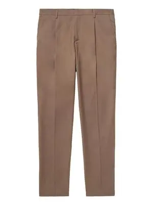 Sunspel Tapered Pleated Virgin Wool-twill Trousers - Brown