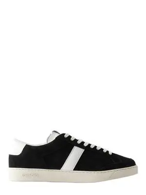 TOM FORD Blake Leather-trimmed Suede Sneakers - Black