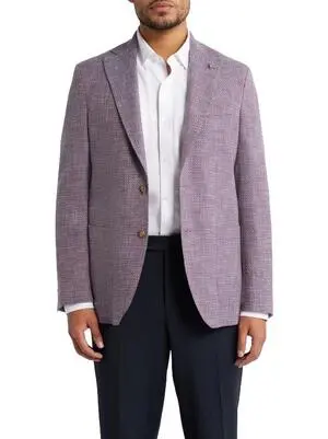 JACK VICTOR Hampton Basketweave Sport Coat - Berry