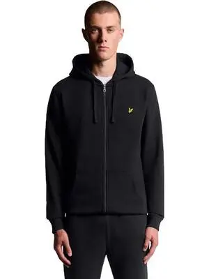 LYLE & SCOTT Cotton Zip Through Hoodie - Jet Black
