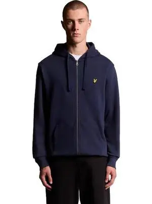 LYLE & SCOTT Cotton Zip Through Hoodie - Navy