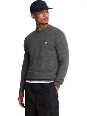 LYLE & SCOTT Lambswool Blend Crew Neck Sweater - Charcoal Marl