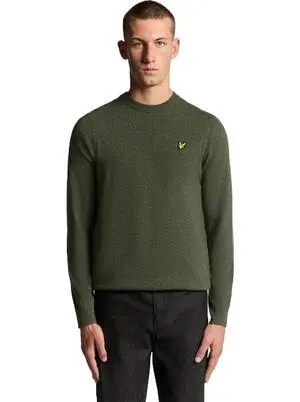 LYLE & SCOTT Lambswool Blend Crew Neck Sweater Deep Depths Marl