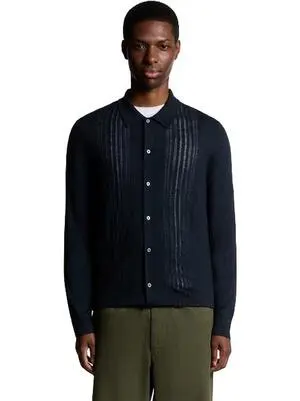 LYLE & SCOTT Long Sleeve Cable Knitted Shirt - Carbon