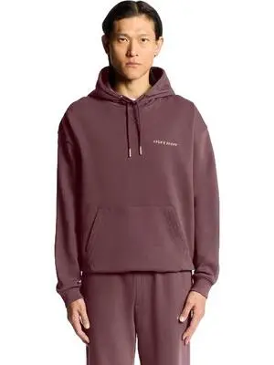 LYLE & SCOTT Script Brushback Pullover Hoodie - Dusky Maroon