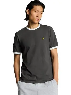 LYLE & SCOTT Ringer T-shirt Gunmetal/white