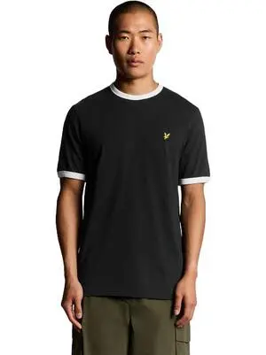 LYLE & SCOTT Ringer T-shirt - Jet Black/white