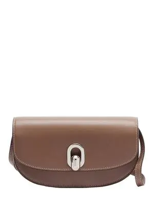Savette Tondo Leather Crossbody Bag - Beige