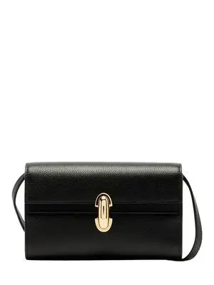 Savette Symmetry Mini Leather Crossbody Bag Black
