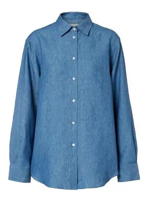 RÓHE Linen Button-down Shirt - Blue