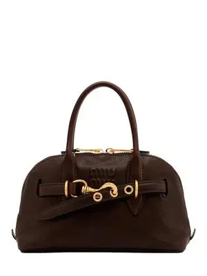 Miu Miu Leather Tote Bag - Brown