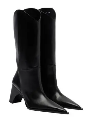 Coperni Bridge Leather Cowboy Boots - Black