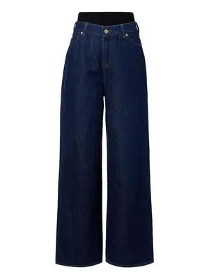 7 For All Mankind Layered Wide-leg Jeans - Blue