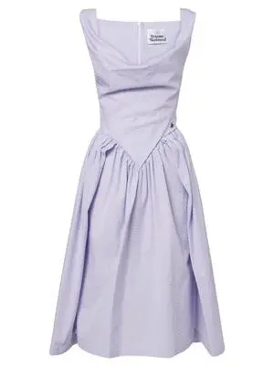 VIVIENNE WESTWOOD Sunday Cotton Seersucker Midi Dress - Blue