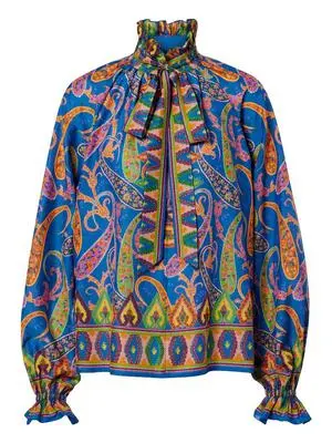 Etro Printed Cotton And Silk Twill Blouse - Multicoloured