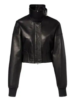 Sportmax Ossido Leather Blouson Jacket - Black