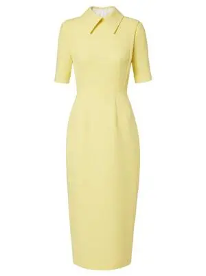 EMILIA WICKSTEAD Valletta Wool Crêpe Midi Dress - Yellow