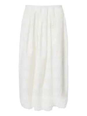 Faithfull The Brand Abajo Broderie Anglaise Midi Skirt - White