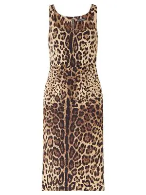Dolce & Gabbana Leopard-print Silk-blend Satin Midi Dress - Animal Print