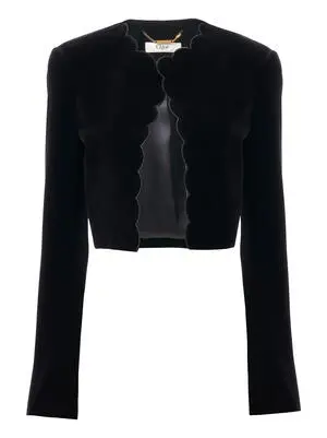 Chloé Scalloped Spencer Jacket - Black
