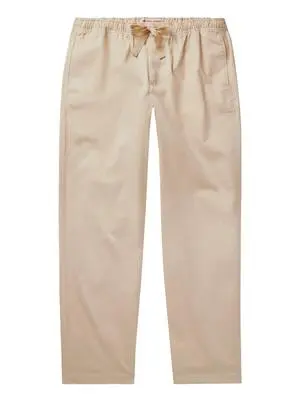 Orlebar Brown Alex Slim-fit Brushed Cotton-blend Twill Trousers - Neutrals
