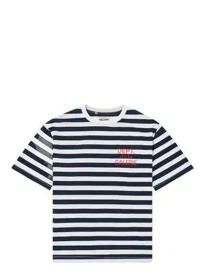 GALLERY DEPT. French Logo-print Striped Cotton-jersey T-shirt - Blue