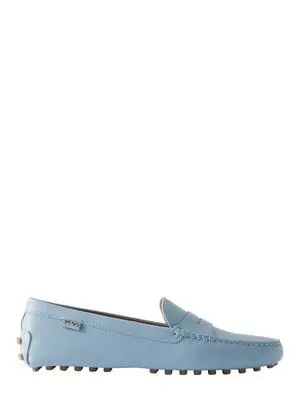 TOD'S Gommino Leather Loafers - Blue