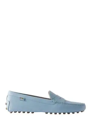 TOD'S Gommino Leather Loafers Light Blue