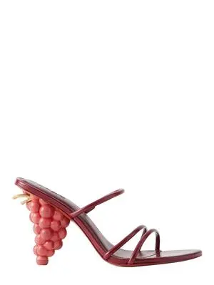 Cult Gaia Grape Leather Sandals - Red