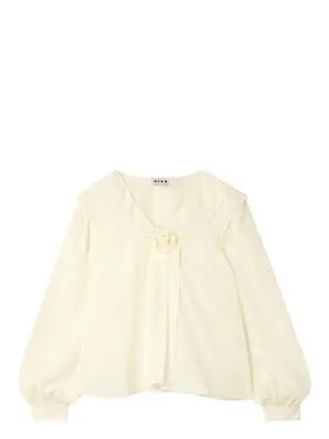 Rixo Emelin Layered Silk Blouse - Ivory