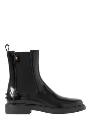 TOD'S Glossed-leather Chelsea Boots - Black