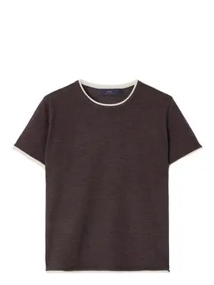 Arch4 Selcombe Layered Organic Cashmere Top - Brown