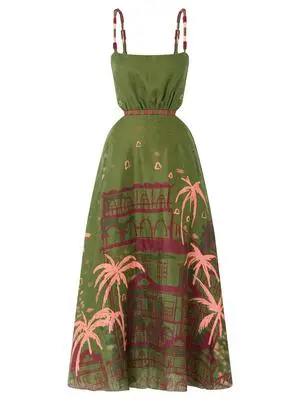 Johanna Ortiz Sailors Prayer Printed Maxi Dress - Green