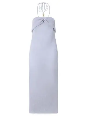 Magda Butrym Embellished Halterneck Maxi Dress - Blue