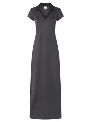 COURREGES Embroidered Jersey Maxi Dress - Gray