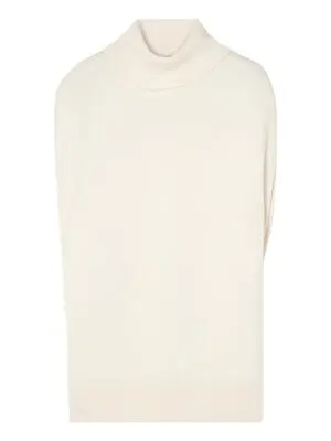 TOTEME Oversized Knitted Wool Turtleneck Tank - White