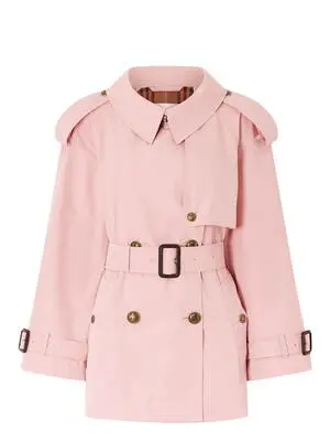 Burberry Fitzrovia Belted Cotton-poplin Trench Coat - Pink