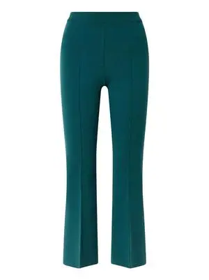 HIGH SPORT Kick Cropped Wool-blend Flared Pants - Blue