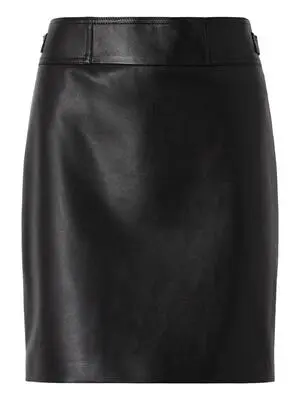 Magda Butrym Leather Pencil Midi Skirt - Black