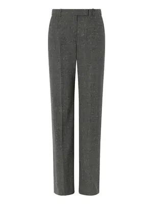 Alexander McQueen Prince Of Wales Wool Straight-leg Pants - Gray