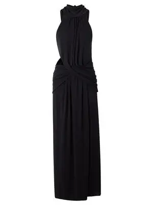 Johanna Ortiz Draped Stretch-jersey Maxi Dress - Black