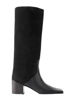 Alaïa Textured-leather And Suede Knee High Boots - Black