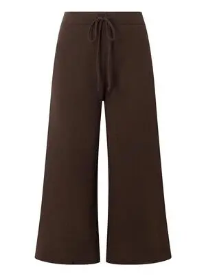 NILI LOTAN Kiki Cropped Track Pants - Brown