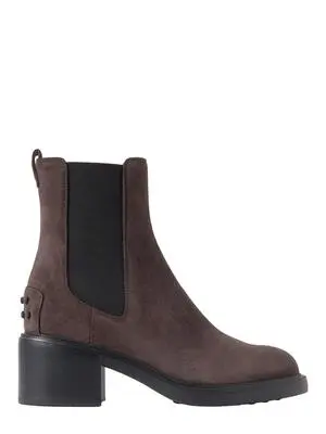 TOD'S Suede Chelsea Boots Chocolate