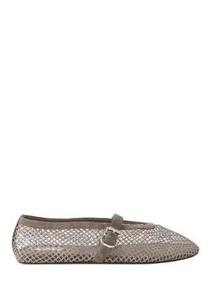Alaïa Crystal-embellished Mesh Ballet Flats - Silver
