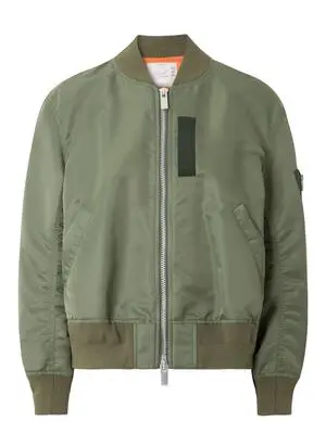 Sacai Pleated Padded Shell Bomber Jacket Army Green