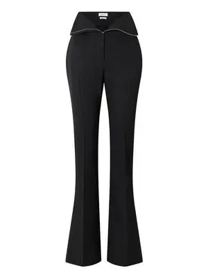 ALEXANDER MCQUEEN Pleated Zip-Detailed Flared Pants