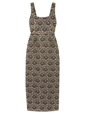 Simkhai Ravenna Metallic Jacquard Midi Dress - Multi